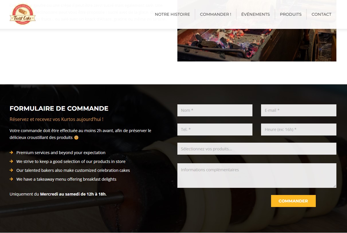 Formulaire de commande